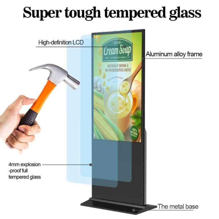 55 inch Indoor Floor Standing Interactive Touch Screen Kiosk | FUNTEK